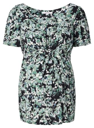 Noppies Maternity Damen Blouse Osakis Short Sleeve Allover Print Bluse, Black-P090, XL
