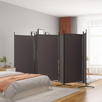vidaXL 6-tlg. Paravent Braun 520x180 cm Stoff Vidaxl