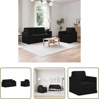 vidaXL Samt - Sofa Set 2 pcs Schwarz 158 x 78 x 80 cm Samt