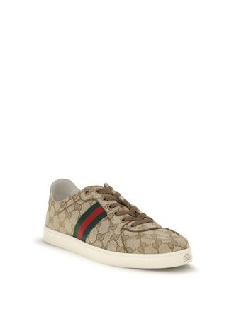 Gucci Mens Stretch Gg Fabric Sneakers Vint.sand-Cashew-Vrv Upper: Fabric; Sole: Rubber Vint.sand/cashew/vrv