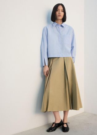 Mango Chemise crop poche bleu ciel - Femme - XS - MANGO