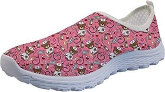 Showudesigns Chaussure de Sport Tennis Femmes Baskets infirmière Running Sneakers Enfiler Chaussure Infirmier Randonnée légères Maille Casual Slip on Taille 40 EU 