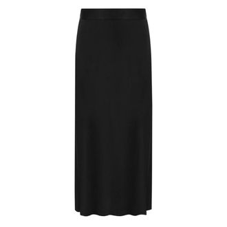 Elisabetta Franchi Schwarzer Satin A-Linie Midi Rock - - Skirts - Damen - Schwarzk - S
