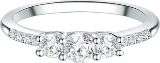 Trilani Ring - Sterling Silber Ring Zirkonia - Gr. 50 - in Silber - f&uuml;r Damen