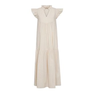 Mos Mosh MOS Mosh, Femme, Robes, Beige, Taille: 38 FR Robe à Manches Volantées