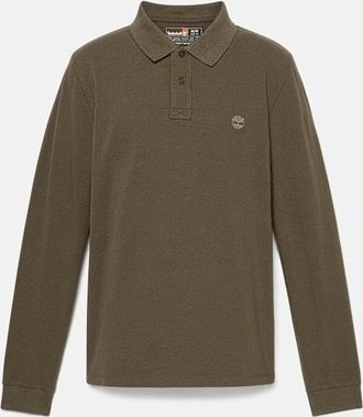 Timberland Millers River Langarm-Polohemd aus Pikee f&uuml;r Herren in Gr&uuml;n, Herren, Gr&uuml;n, Gr&ouml;&szlig;e