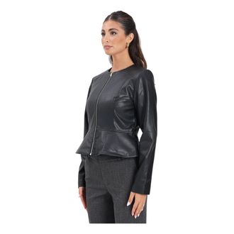 Jacqueline de Yong Jacqueline de Yong - Veste Courte en Similicuir - Femme - Vestes - Noir - Taille: 46 FR