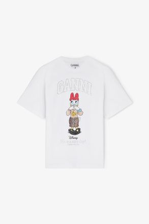 Ganni x Disney T-shirt blanc &agrave; imprim&eacute; Daisy Duck Coton biologique - Taille S - Pour Femme