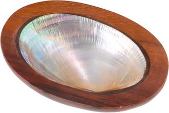 Guru Shop Kokosholz Seifenschale mit Perlmutt, Braun, Size:mini (2,5x6,5x9,5 cm)