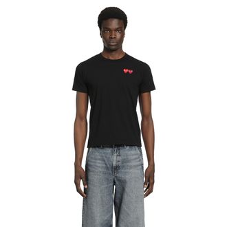 Comme Des Gar&ccedil;ons Double Heart Cotton T-Shirt