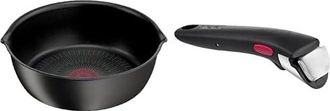 T-fal Ingenio Eco Resist Poêle profonde 26cm, Induction, Revêtement antiadhésif, Indicateur de démarrage de cuisson, L3978502 & Ingenio Poignée amovible noi