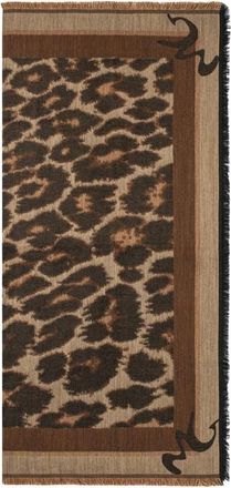 Manila Grace Animalier Schal mit Logo-Rahmen - - Accessories - Damen - Braun - ONE SIZE