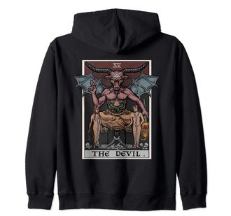 The Ghoulish Garb Der Teufel Tarotkarte Baphomet Gothic Hexe Okkult Halloween Kapuzenjacke