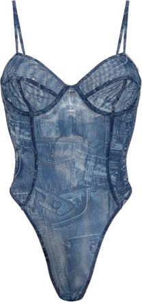 Diesel Femme, Tops, Bleu, Taille: 34 FR Bridget-Dnm Bodysuit