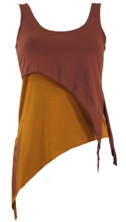 Guru Shop Festival Elfen Top aus Bio-Baumwolle, Lagentop, Pixitop - Rostorange, Damen, Size:M