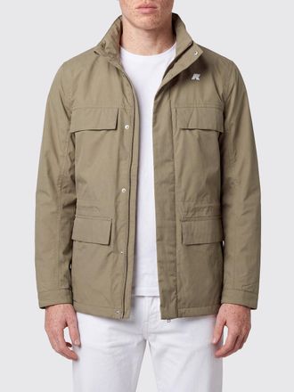K-Way Parka courte coupe-vent en coton et polyester avec poches &agrave; rabat