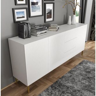 AC-D&eacute;co Ac-deco - bim forniture mobile tv Wohnzimmer ravenna cm 200x42x87H Wei&szlig; matt F&uuml;&szlig;e gold