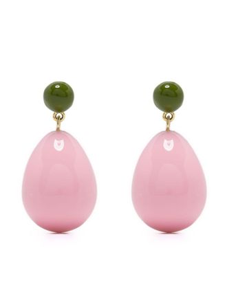 Eshvi Zweifarbige Hängeohrringe - Rosa