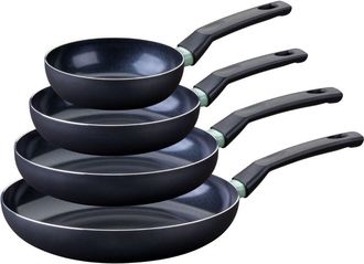 Fackelmann Fackelmann 9429750 Pfannen-Set, 4-teilig, antihaftbeschichtet, Keramikbeschichtung, 16, 20, 24 und 28 cm, PFAS-freie Pfanne, Alu-Pfanne, Allherdpfanne