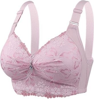 Generic 2026 Soutien-gorge pour femme d&eacute;contract&eacute; r&eacute;glable respirant sans anneau en acier fronc&eacute; et ajustement 02, rose vif, 72