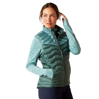 Ariat Womens Ideal Down Gilet in Iridescent Arctic Silver Pine, Size X-Large, by Ariat