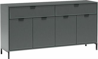 Furnix Sideboard linki LS1 Wohnzimmerkommode 4 Türen und 2 Schubladen Grün - Furnix