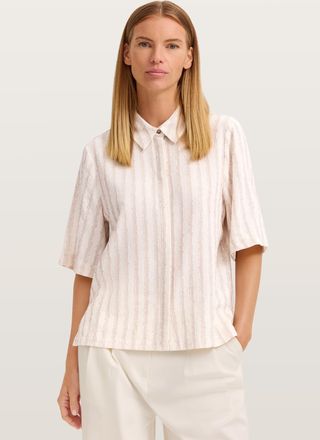 Bugatti Damen Bluse kurzarm gestreift mit Hemdkragen