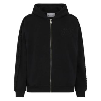 Philipp Plein Zip Hoodie Strass Band - - Sweatshirts & Hoodies - Damen - Schwarzk - S