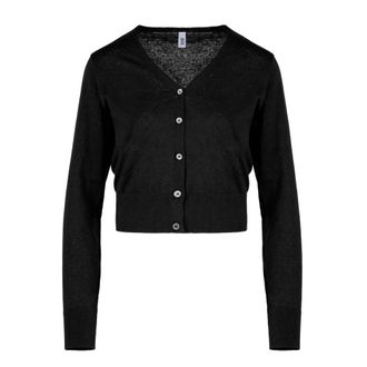 Bomboogie Femme, Pulls, Noir, Taille: 38 FR Cardigan en lin et coton