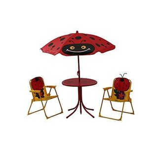 Siena Garden Kindersitzgruppe Marie, cm, Gestell: Stahl, in rot, Fl&auml;che: Polyester in gr&uuml;n