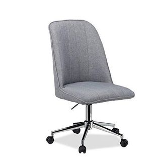 Relaxdays Drehstuhl Grau, Design B&uuml;rostuhl, 120 kg belastbar, h&ouml;henverstellbarer B&uuml;rosessel HBT: 106 x 53 x 52 cm, grey