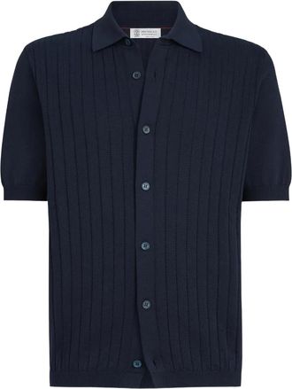 Brunello Cucinelli ribbed knit shirt - Blau
