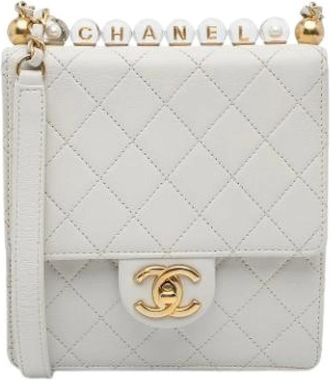 Chanel Pre-owned Cuir sacs-chanel - Femme - Pre-owned - Blanc - Taille: ONE Size