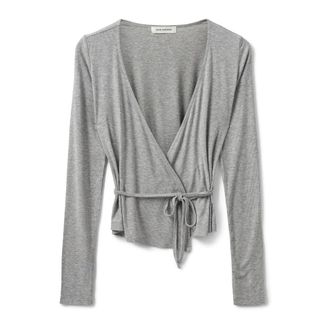 Sofie Schnoor Wickelbluse Grau Melange Stilvoll - - Blouses & Shirts - Damen - Grau - XL