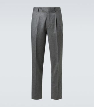 Ermenegildo Zegna Pantalon droit en flanelle de laine