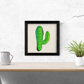 Nacnic Plakat gezeichnet Kaktus. Cactus lustiger Film illustriert in Farbe mit grünen Tönen und Bildern von Kakteen und Blumen. 20x20