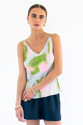 Neu Nomads Damen vegan Tops Bias Dreamy Print Gr&uuml;n/Blau/Rosa