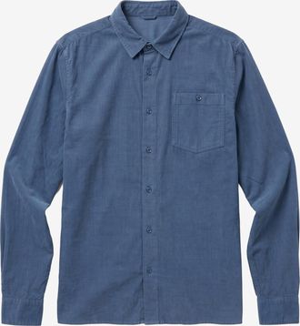 Knowledge Cotton Apparel Herren vegan Hemd Regular Passform Cord Vintage Indigo