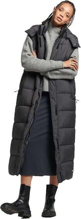 Superdry Damen Code Sl Touchline Padded A7-Gilet, Schwarz Raster, 34