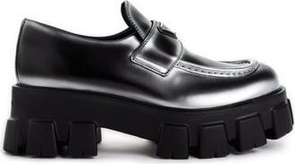 Prada Mocassins &agrave; d&eacute;tails argent&eacute;s en cuir