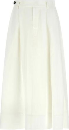 Brunello Cucinelli Femme, Jupes, Blanc, Taille: 38 FR Jupe Sartoriale en Twill avec Monili