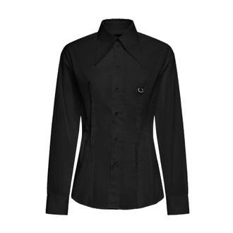 John Richmond Chemise &agrave; col large - Femme - Blouses et Chemises - Noir - Taille: 36 FR