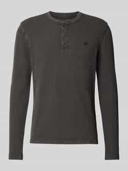 Superdry Longsleeve mit Strukturmuster und Knopfleiste