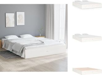 vidaXL Massivholzbett Wei&szlig; 140x190 cm - Holzbett - Massivholzbette - Kiefernbett - Wei&szlig;es Bett - Doppelbett