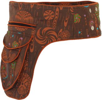 Purewonder Gürteltasche mit Druckknöpfen Hüfttasche Nr. 20 Braun