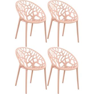 Clp 4er Set Stapelbare Gartenst&uuml;hle Hope rosa