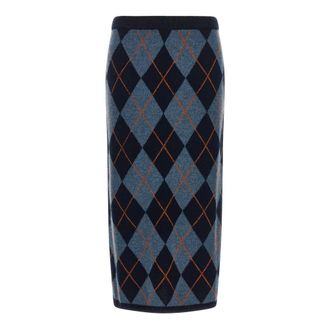 Twinset Diamond Skirt - Femme - Jupes - Bleu - Taille: 40 FR