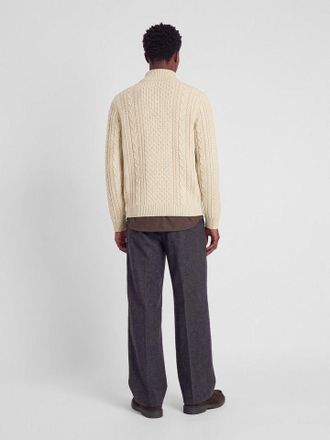 Jack & Jones Strickpullover JPRBLUCALLUM CABLE KNIT HALF ZIP Materialmix, regular fit