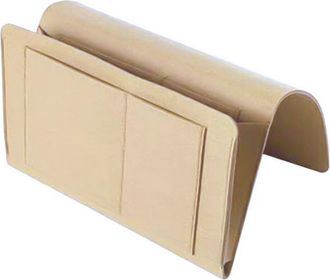 BESPORTBLE Filz Bett Aufbewahrungstasche mit Mehreren Taschen H&auml;ngender Organizer f&uuml;r Hochbett und Sofa Beige Platzsparend rutschfest f&uuml;r Zeitschriften Fernbedie