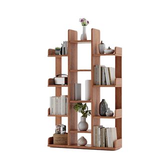 Generic Eck-B&uuml;cherregal aus Massivholz, bodenstehendes B&uuml;cherregal, B&uuml;cheraufbewahrung und Pr&auml;sentationsregal, geeignet for die Aufbewahrung von B&uuml;chern und Z